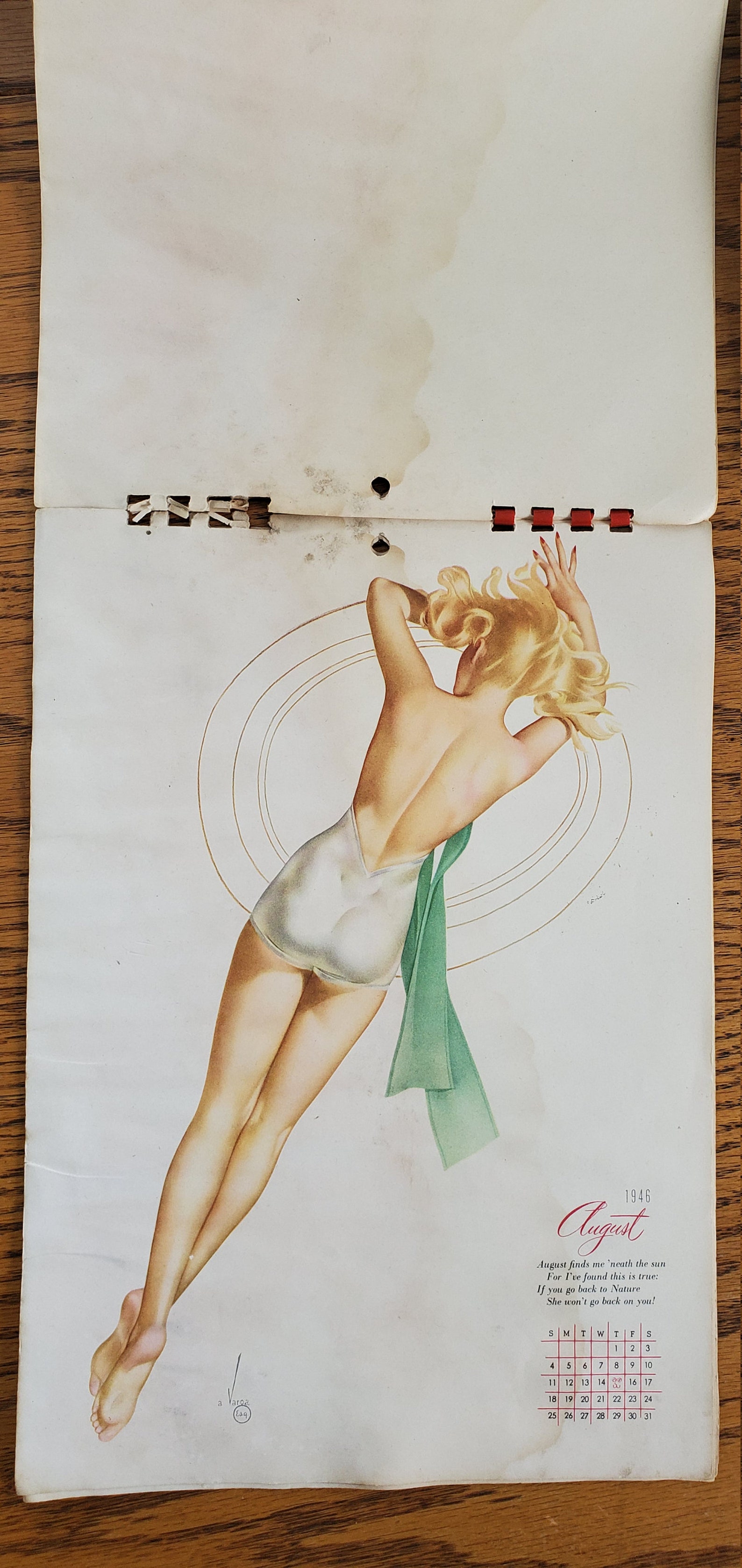 1940s Varga Pin Up Calendar Girls Wwii 1946 Esquire Joaquin Alberto