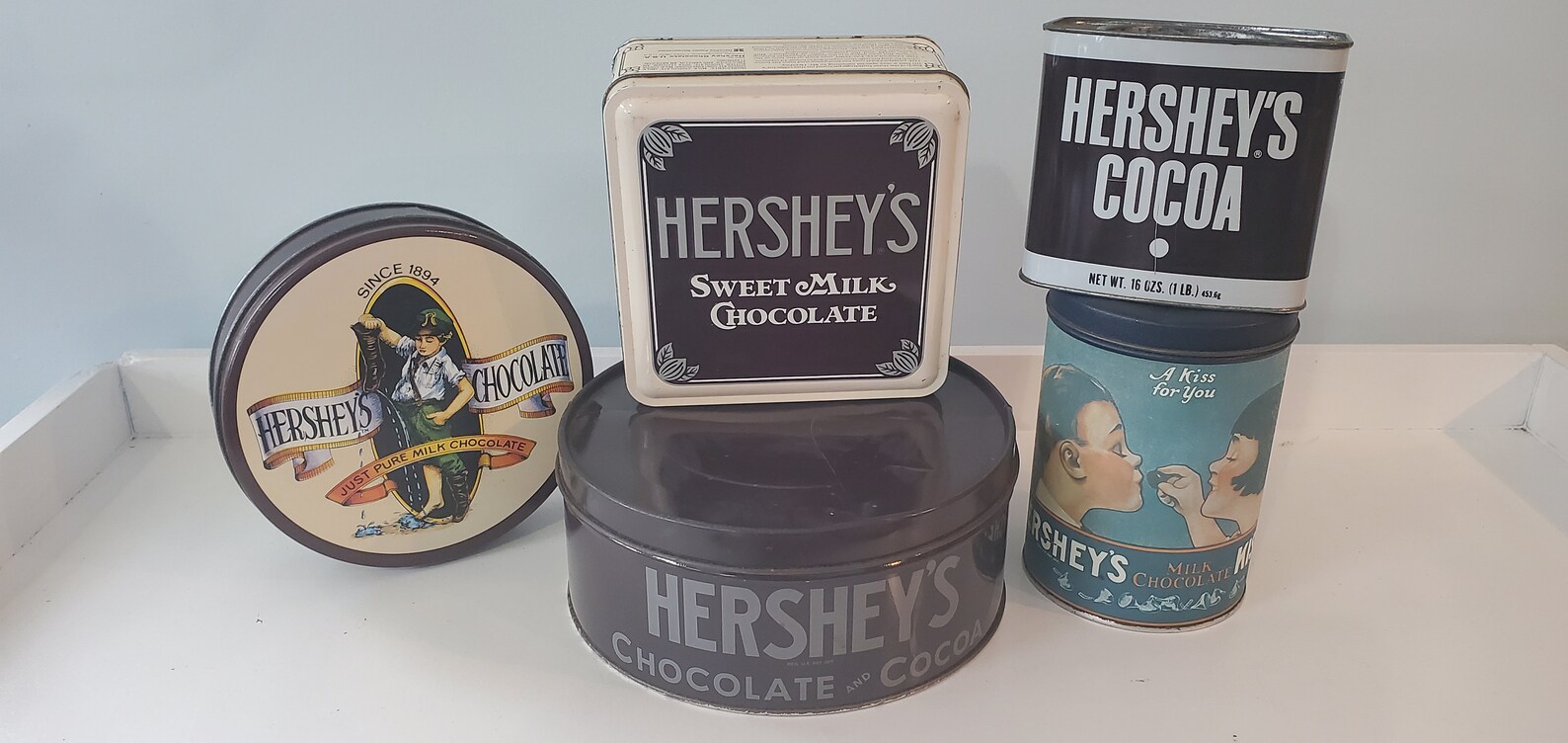 Vintage Hersey's Chocolate Tins, Instant Collection, Advertising, Cocoa ...