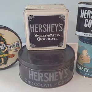 Vintage Hersey's Chocolate Tins, Instant Collection, Advertising, Cocoa ...