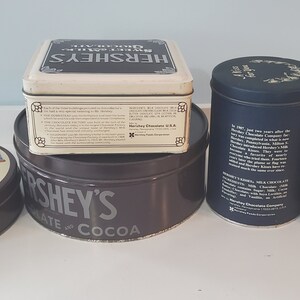 Vintage Hersey's Chocolate Tins, Instant Collection, Advertising, Cocoa ...