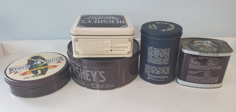 Vintage Hersey's Chocolate Tins, Instant Collection, Advertising, Cocoa ...