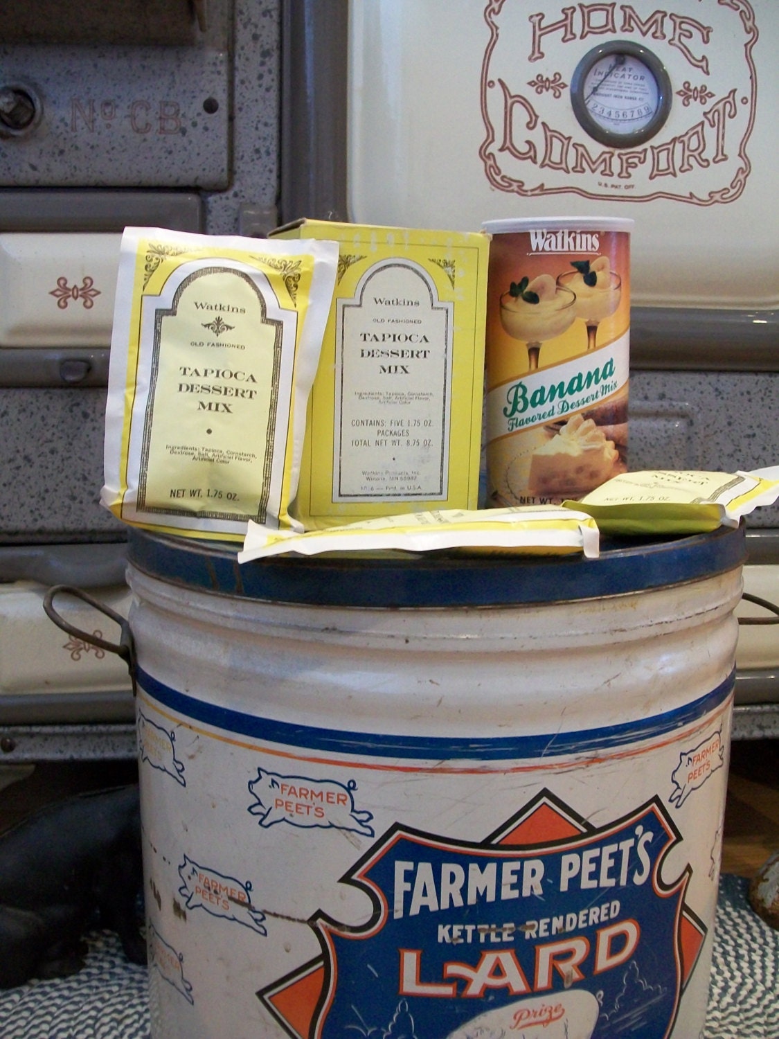 Vintage Watkins Kitchen Groceries Food Decor Grocery Store Food Display ...