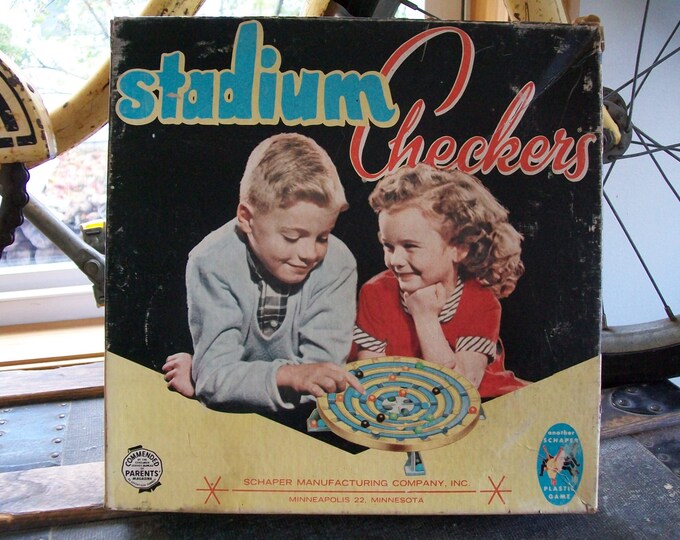 1952 Stadium Checkers Game #300 - Vintage Marble Game by Schaper ...