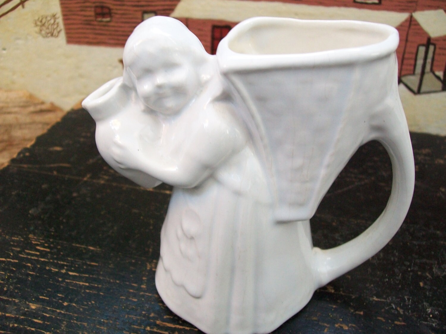 Vintage Ceramic Creamer - Old Woman Creamer Pitcher - Etsy