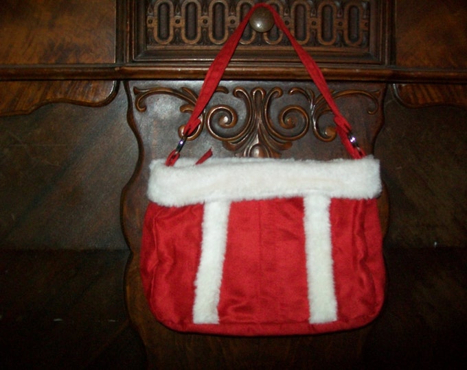 Mrs. Claus Purse - Christmas Handbag - Red Velvety Holiday Purse With ...