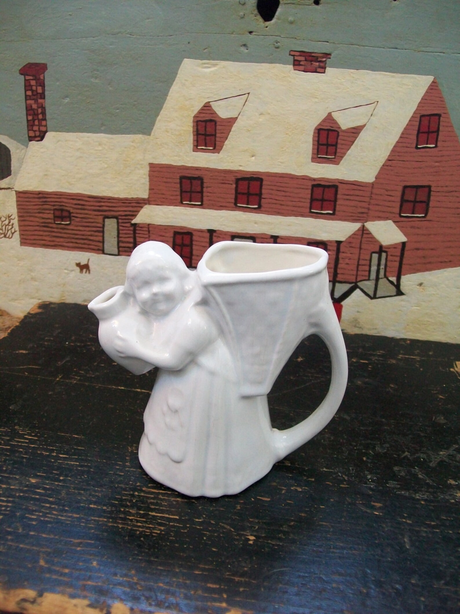 Vintage Ceramic Creamer - Old Woman Creamer Pitcher - Etsy