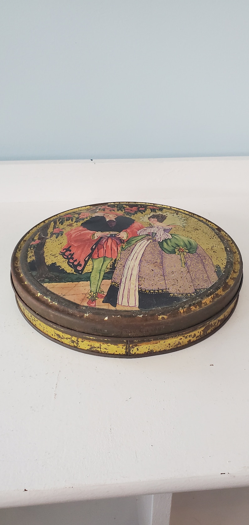 Vintage Candy Tin Victorian Woman Canco Container Old - Etsy