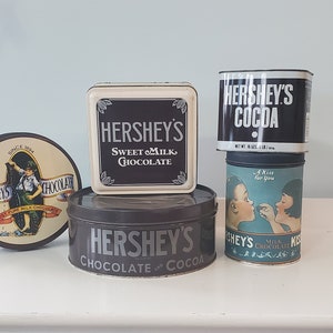 Vintage Hersey's Chocolate Tins, Instant Collection, Advertising, Cocoa ...