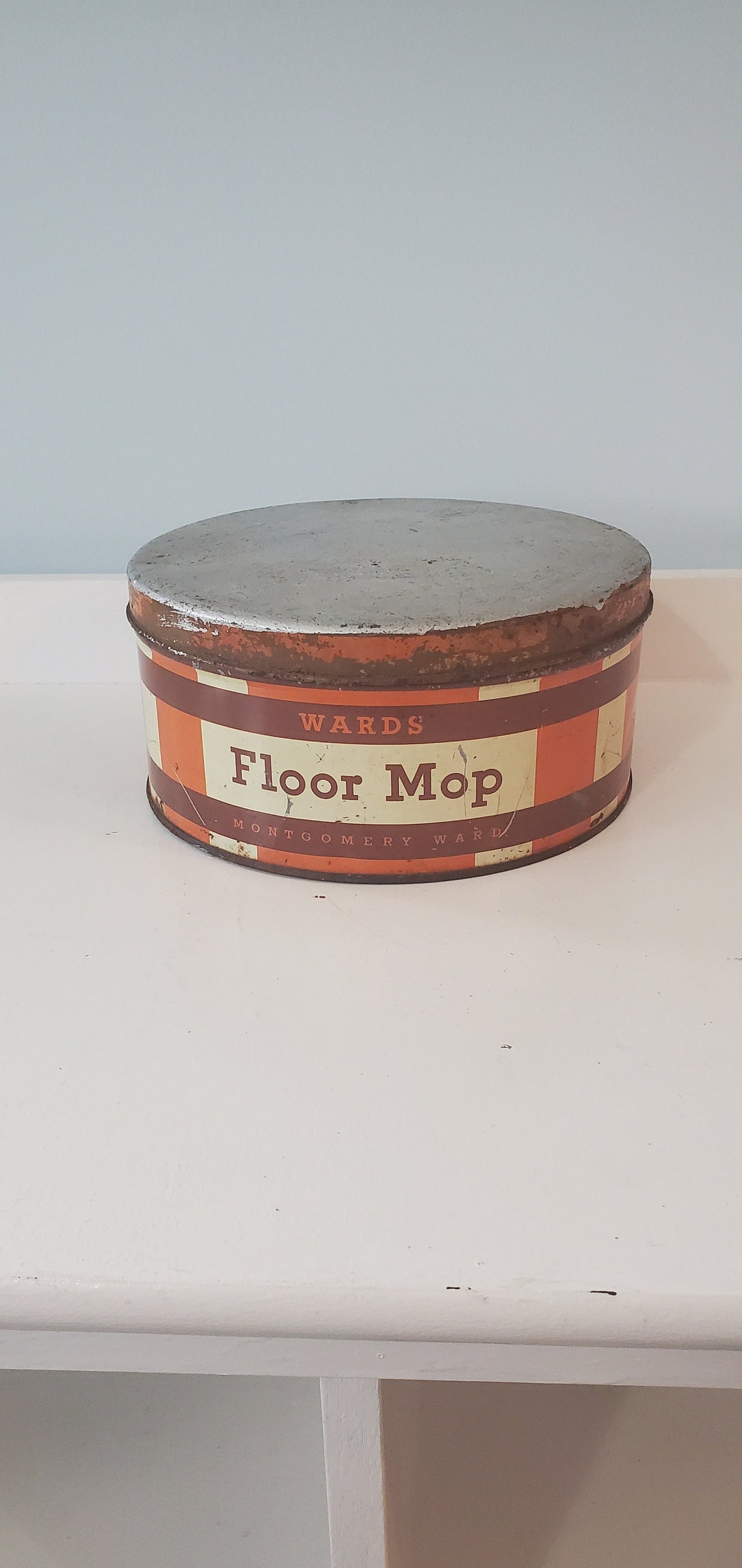Vintage Montgomery Ward Floor Mop Tin Container, Advertising ...