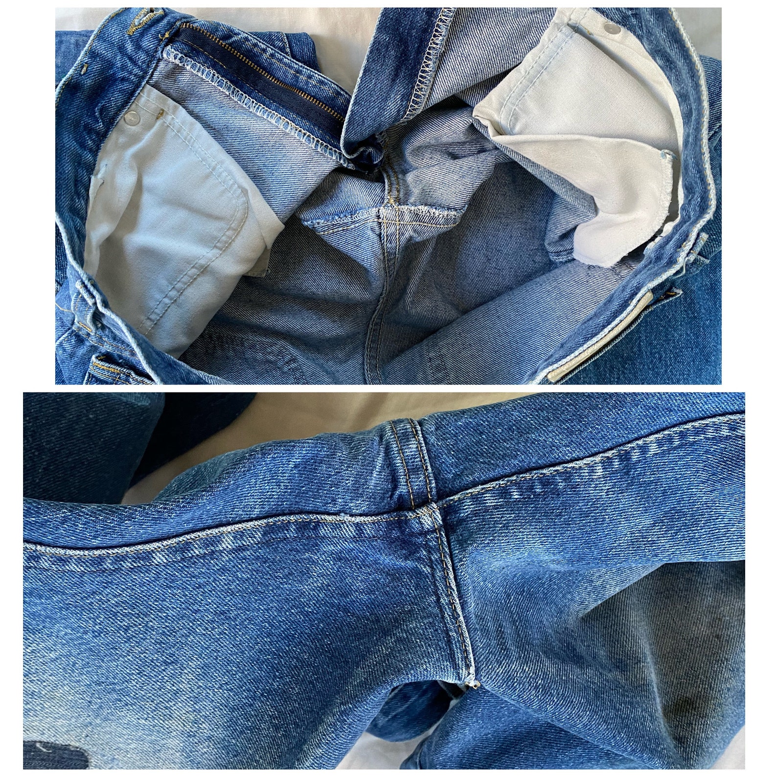 Lee Patched Jeans 32x29 Size 32 Vintage Jeans With Patches Distressed ...