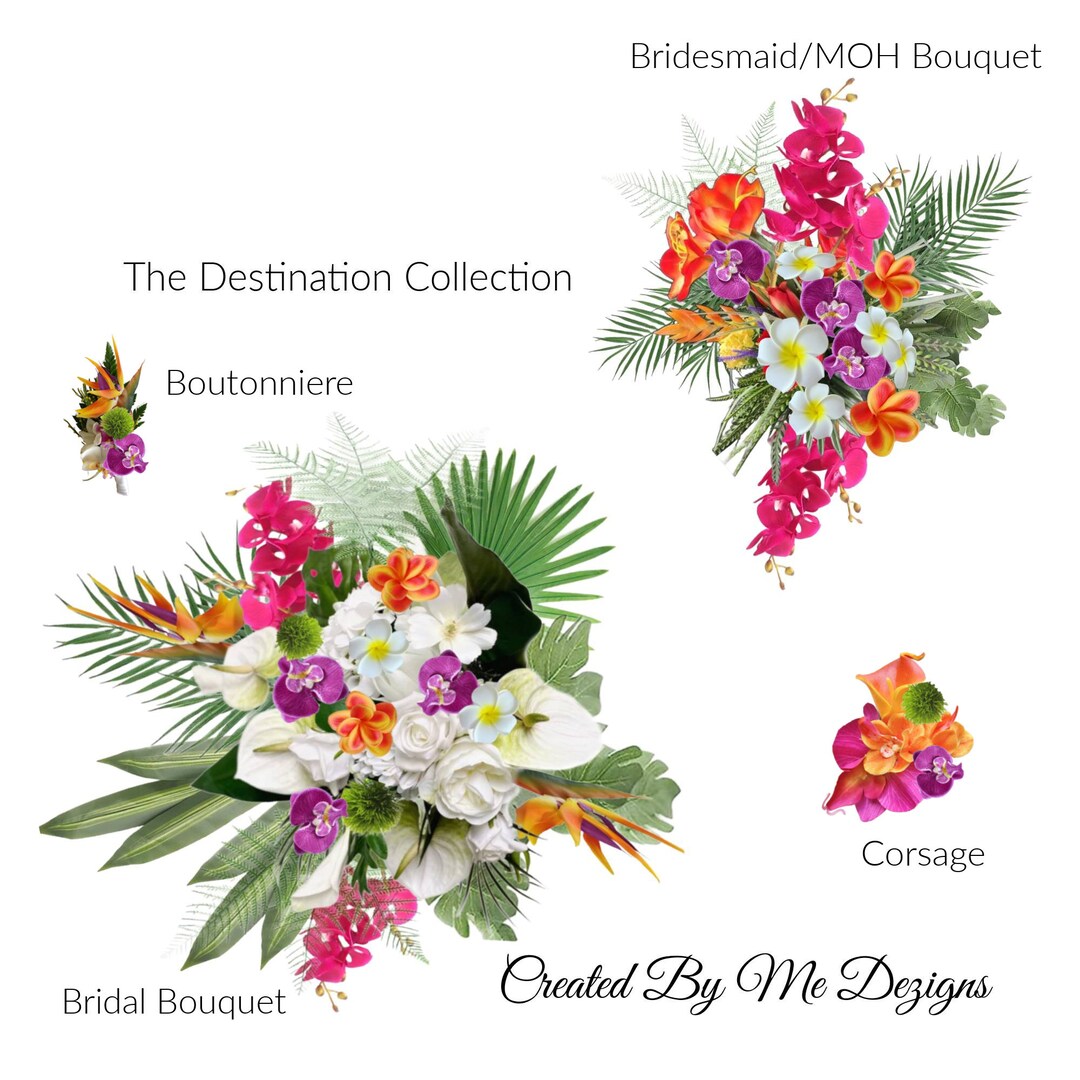Custom Made 11 Pcs Wedding Flower Package From the Tropical Collection ...