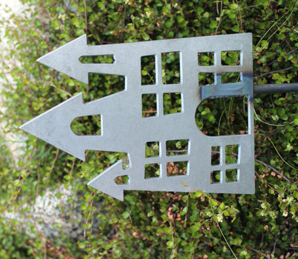 Small Haunted House Stake Halloween Unfinished Steel | Etsy