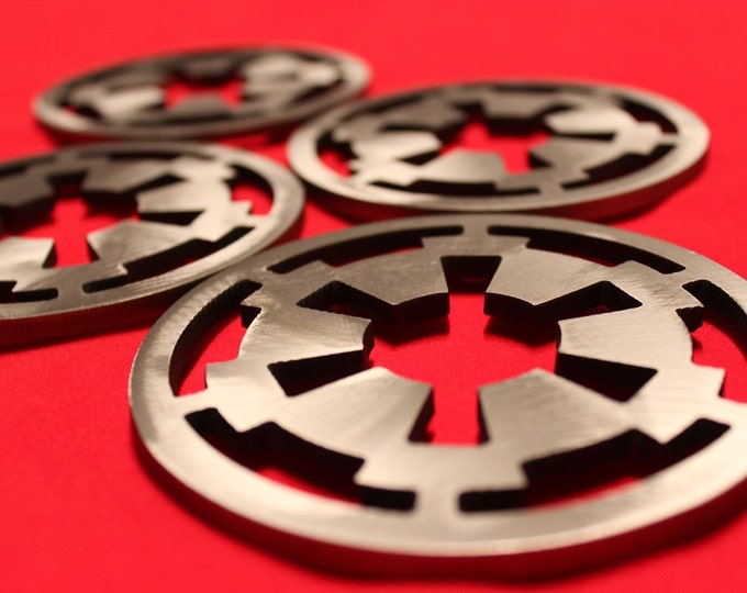 Imperial Cog Coaster Set of 4, Steel, Imperial, Droid, Stormtrooper ...