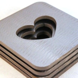 Steel Heart Coaster Set of 4, Stacking, Bar, Cellar, Coasters - Etsy