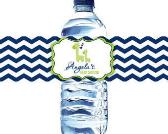 Chevron Nautical Bear Navy and Red Water Bottle Label | Etsy