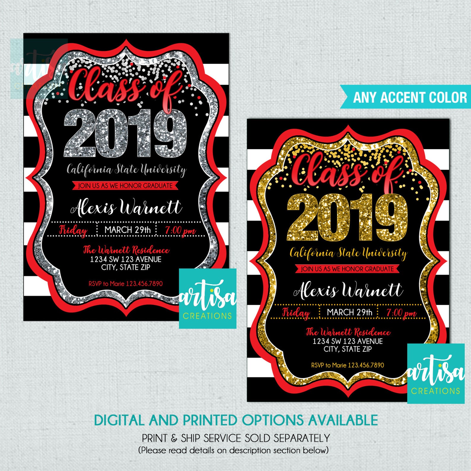 Burgundy Graduation Invitation Burgundy Gold Graduation | Etsy