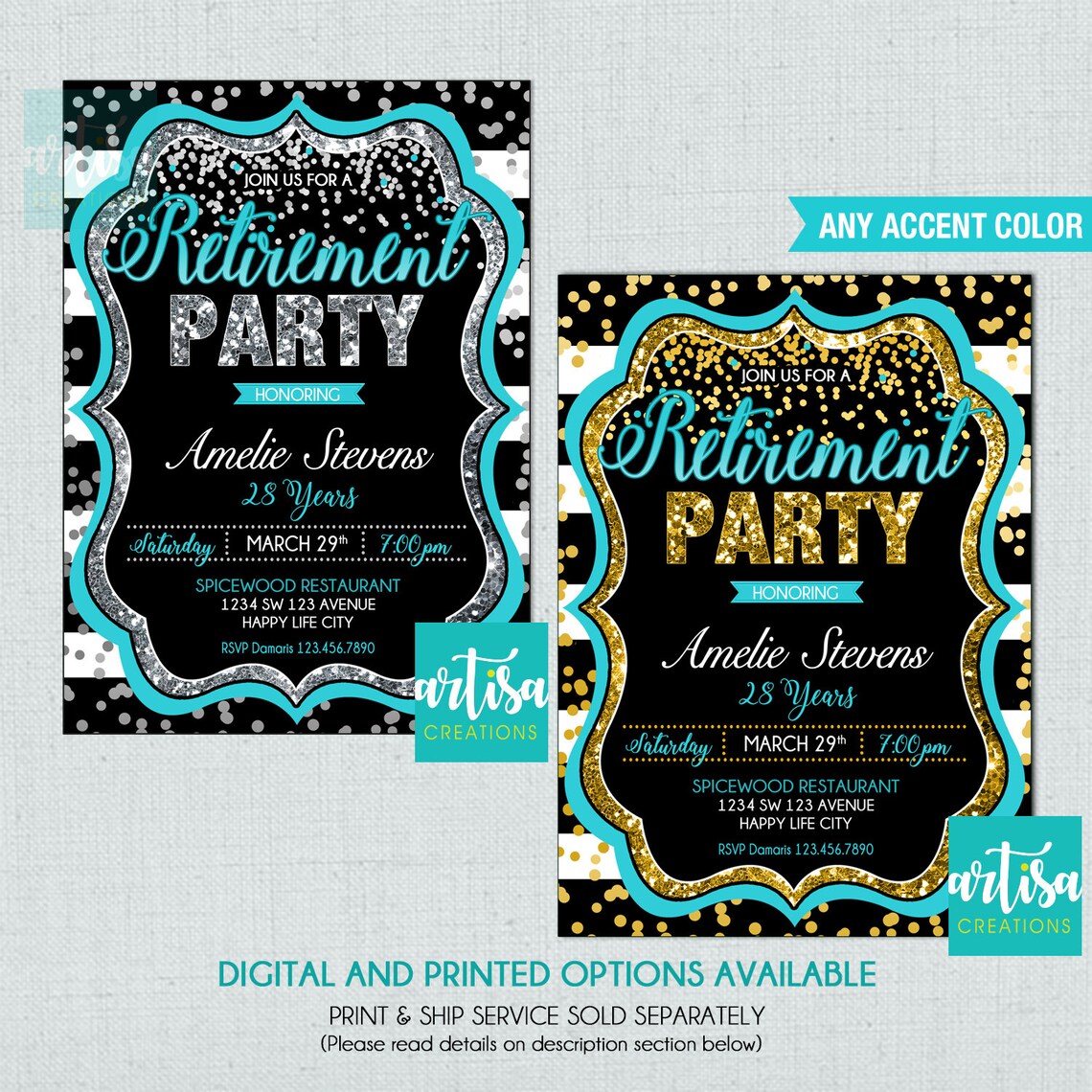 Retirement Invitation Red Retirement Invitation Woman | Etsy