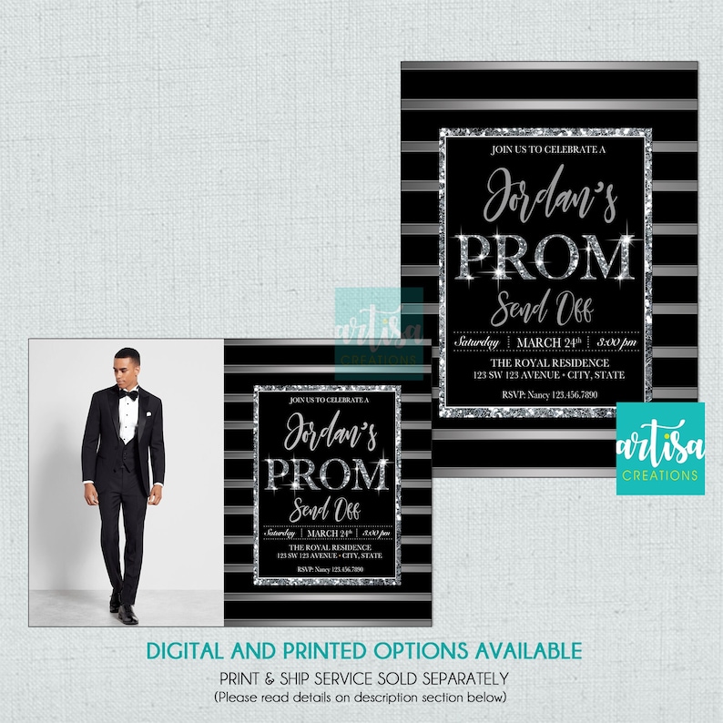 Prom Send off Invitation Black Prom Send off Invitation | Etsy
