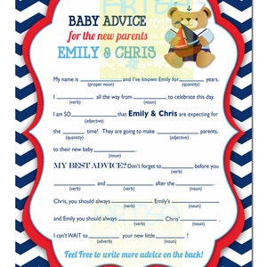 Chevron Nautical Bear Navy and Red Water Bottle Label - Nautical Teddy ...