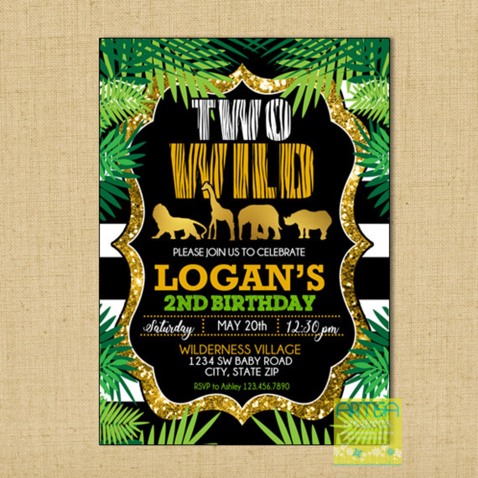 Two Wild Invitation Safari Two Wild Invitation Jungle Two - Etsy