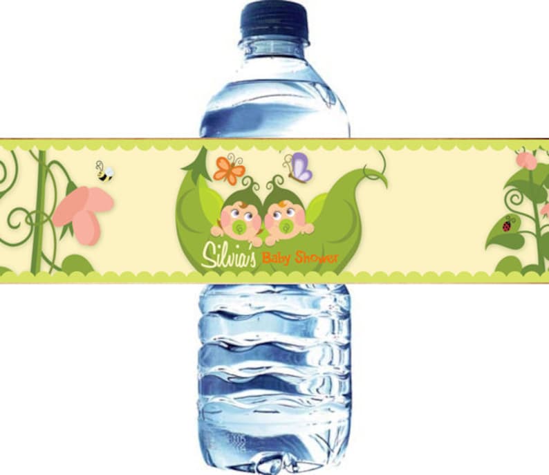 Pea in a Pod Water Bottle Label Two Peas in a Pod Water | Etsy