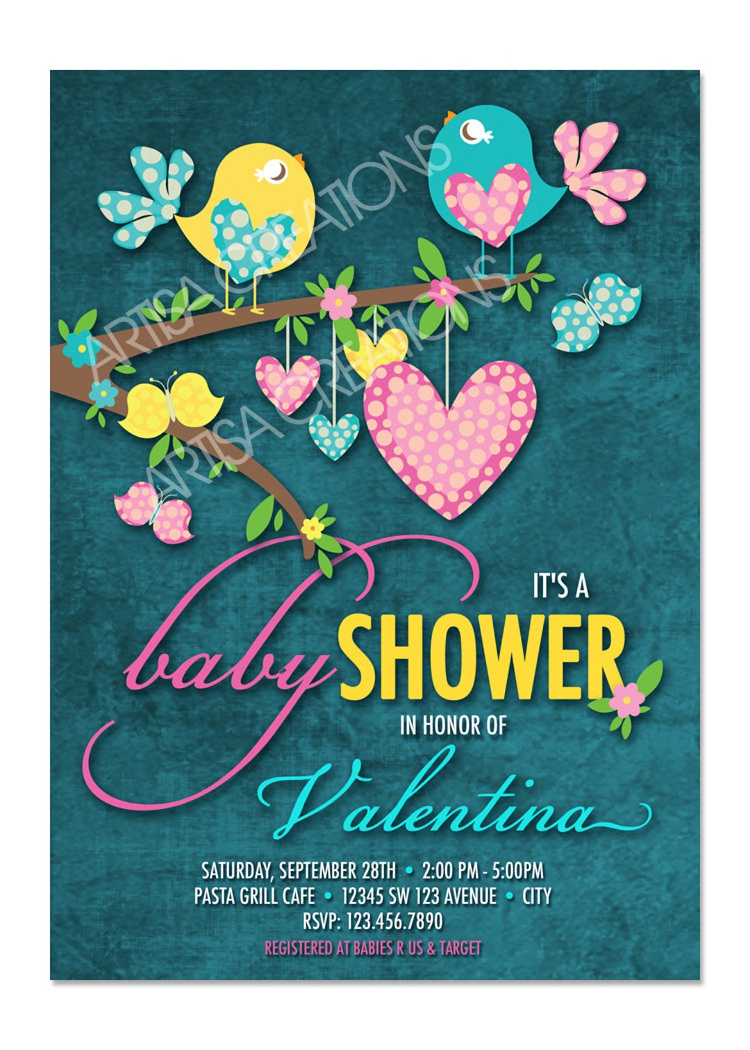 Birds Baby Shower Invitation - Little Birds Baby Shower Invitation ...
