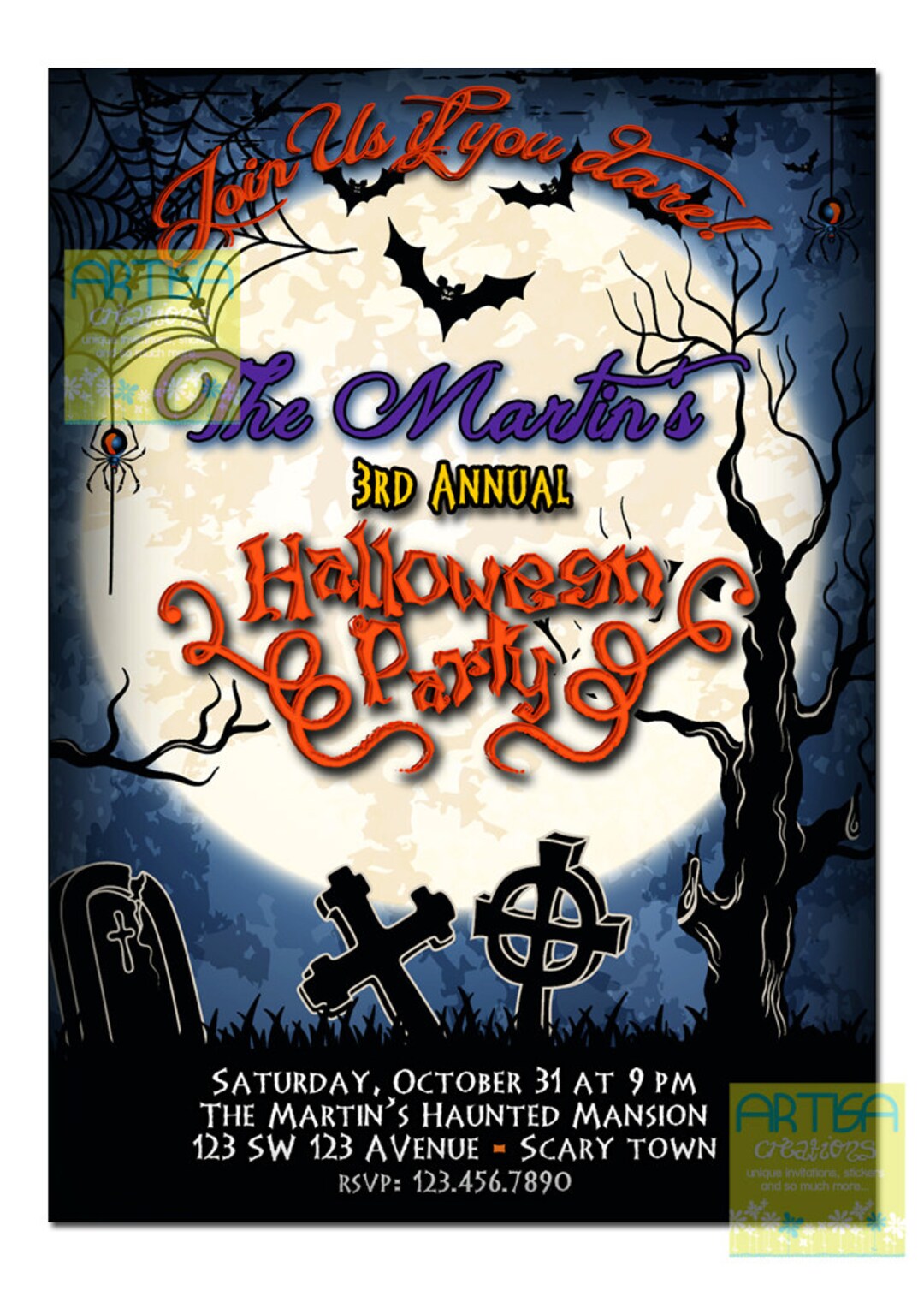 Halloween Invitation - Adult Halloween Invitation - Halloween Party ...