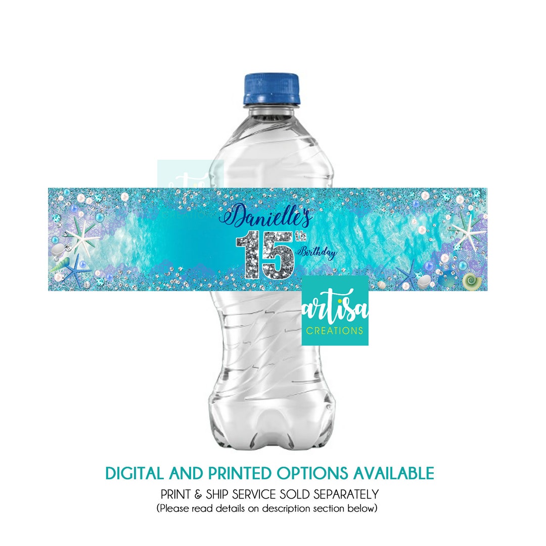 Under the Sea Water Labels, Ocean Printable Water Label, Ocean Birthday ...