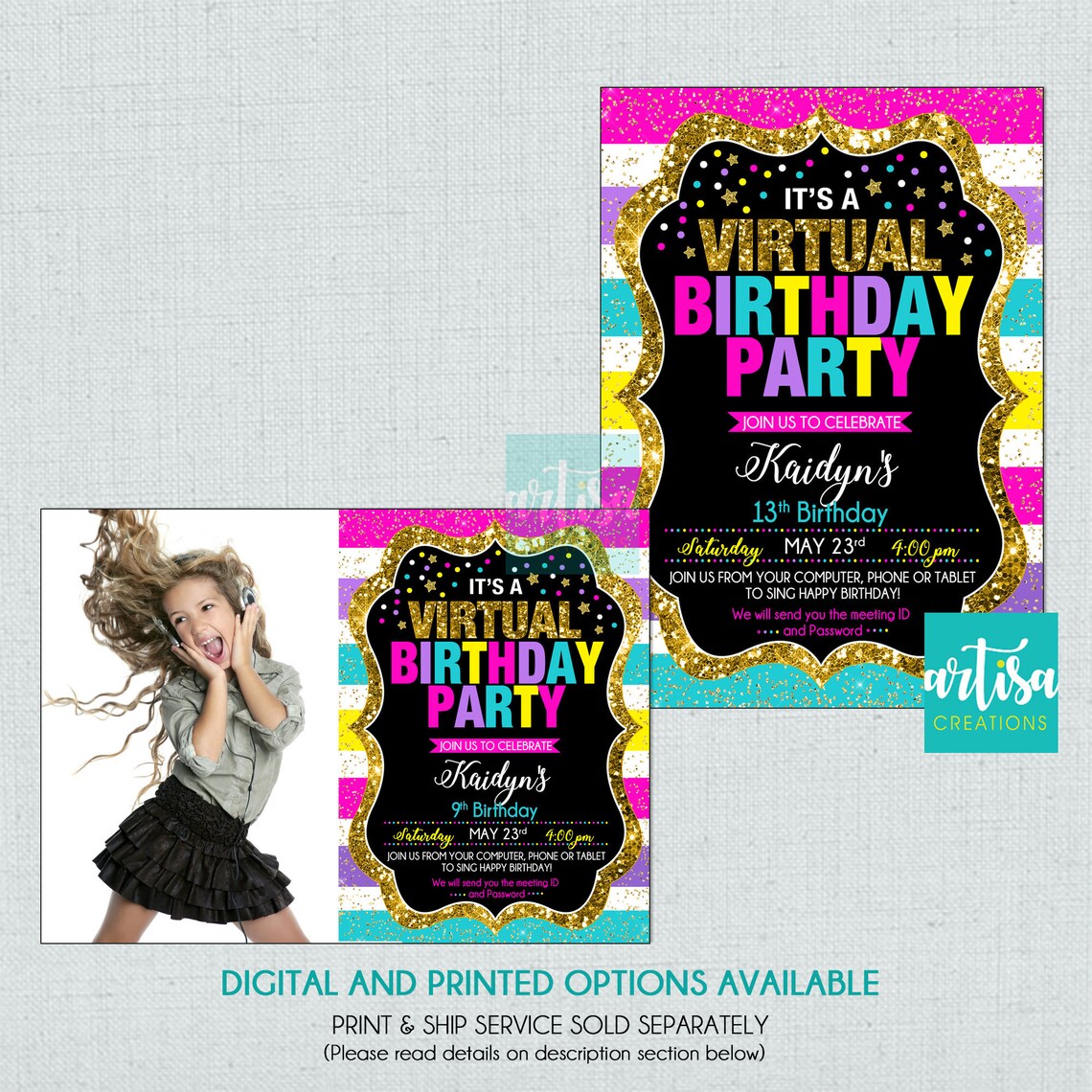 Virtual Birthday Invitation Virtual Hangout Invitations - Etsy