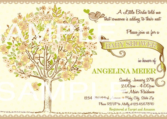 Vintage Shower Cards With Trees Handmade Baby Shower Card 'Umbrella'