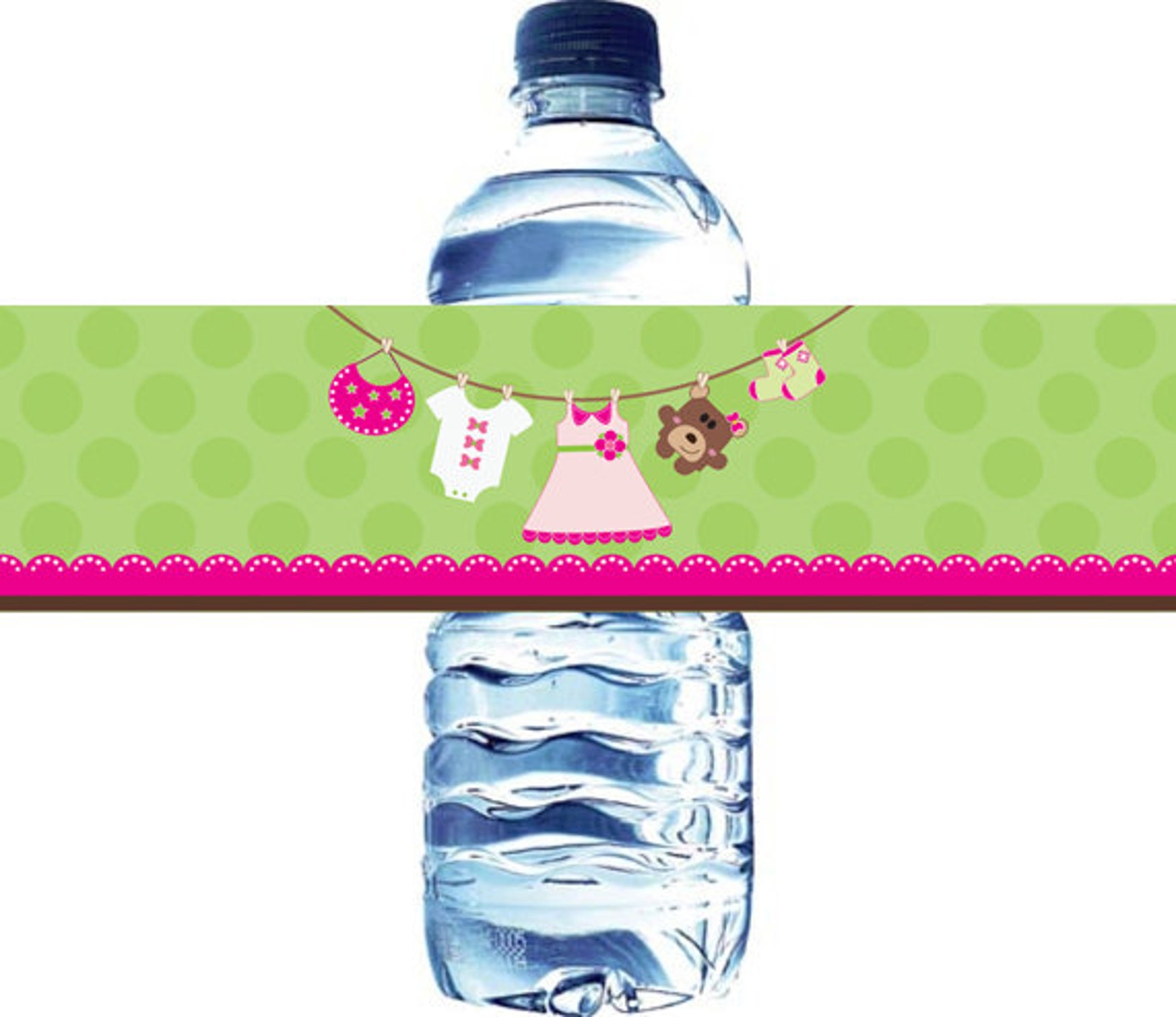 Hot Pink, Lime Green and Brown Girl Baby Shower Thank You Card - Pink ...