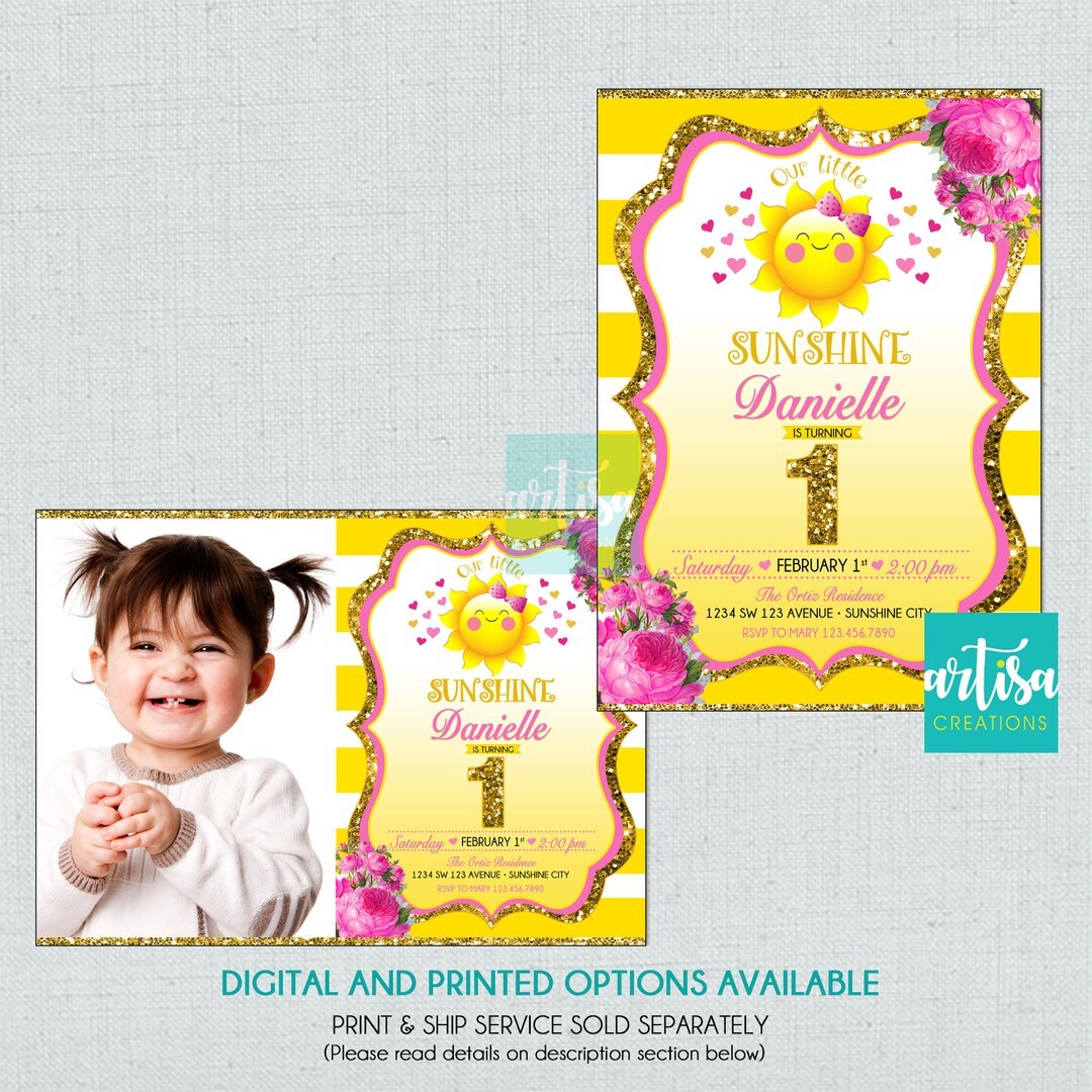 Sunshine Birthday Invitation, Sunshine Birthday Invitations, Sunshine ...