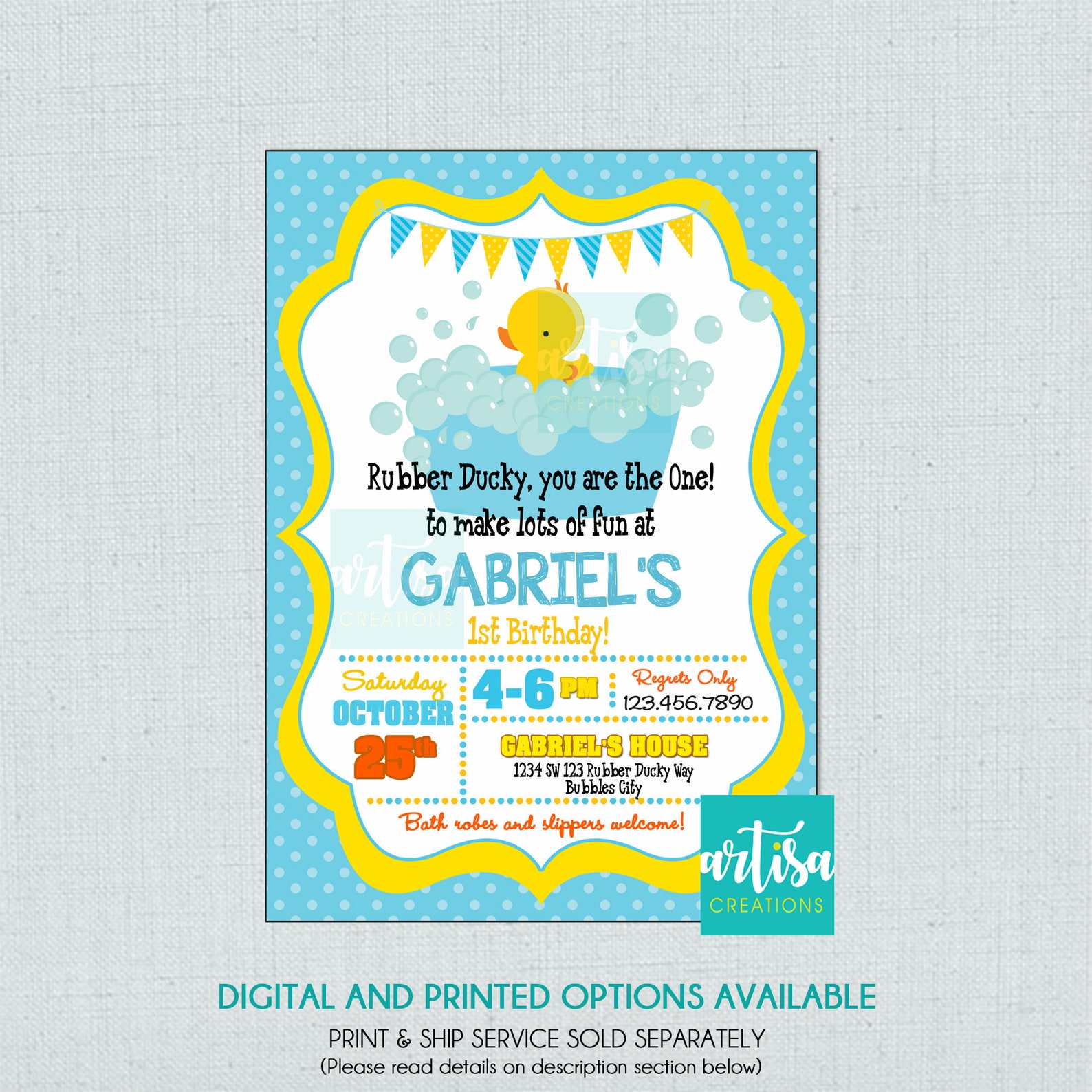 Rubber Ducky birthday Invitation rubber ducky invitation | Etsy