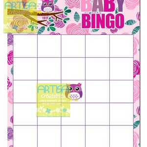 Pink Owl Baby Bingo - Owl Baby Girl Bingo - Pink and Purple Owls Baby ...