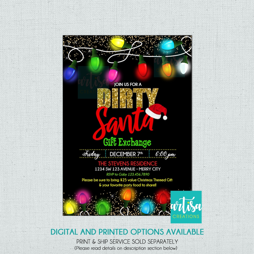 Dirty Santa Invitation Dirty Santa Christmas Party - Etsy