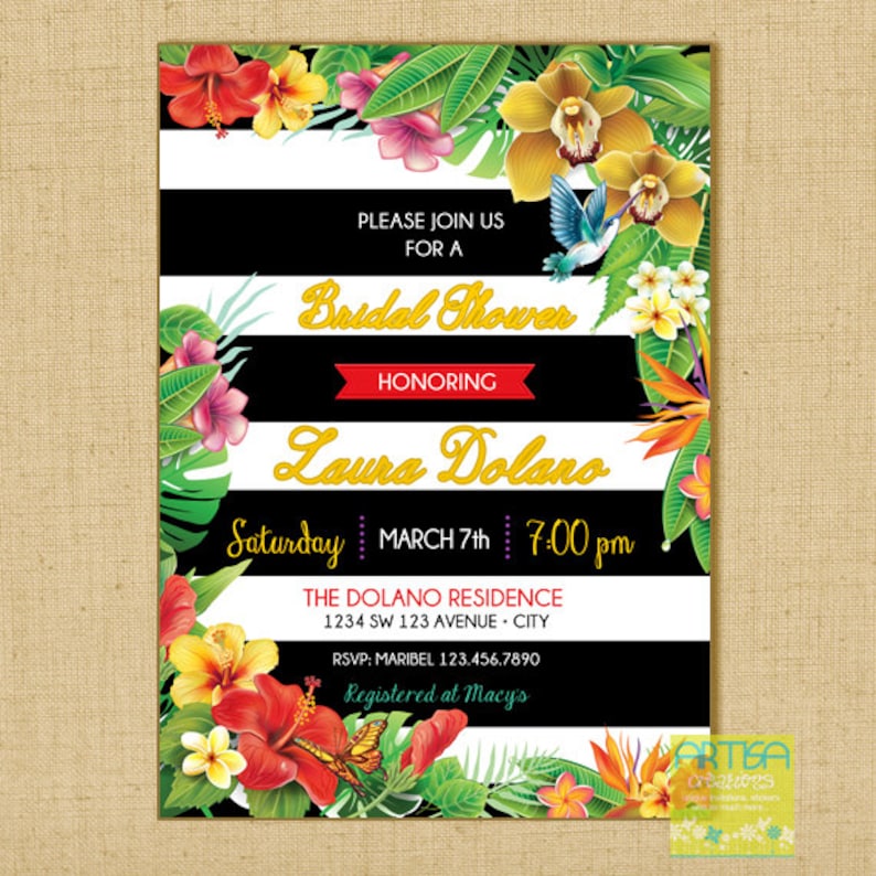 Hawaiian Party Invitation Luau Party Hawaiian Theme - Etsy