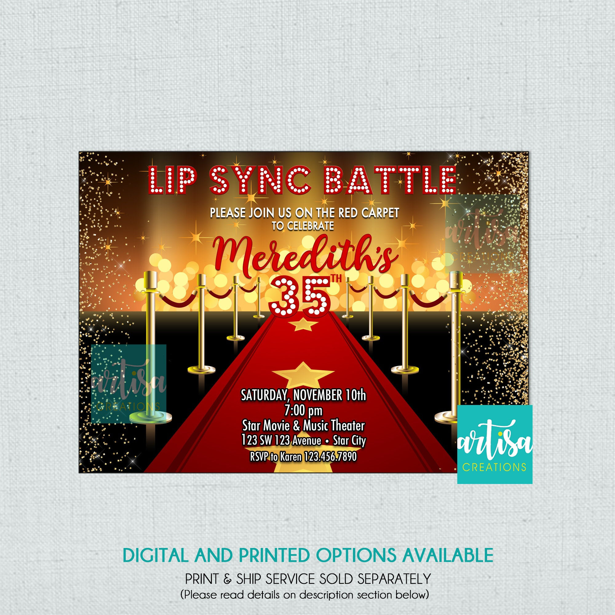 Lip Sync Battle Invitation, Lip Sync Battle Birthday Party, Lip Sync ...