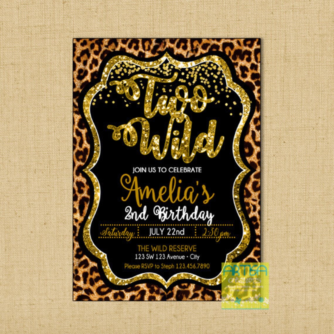 Two Wild Invitation 2nd Birthday Invitation 2nd Birthday | Etsy