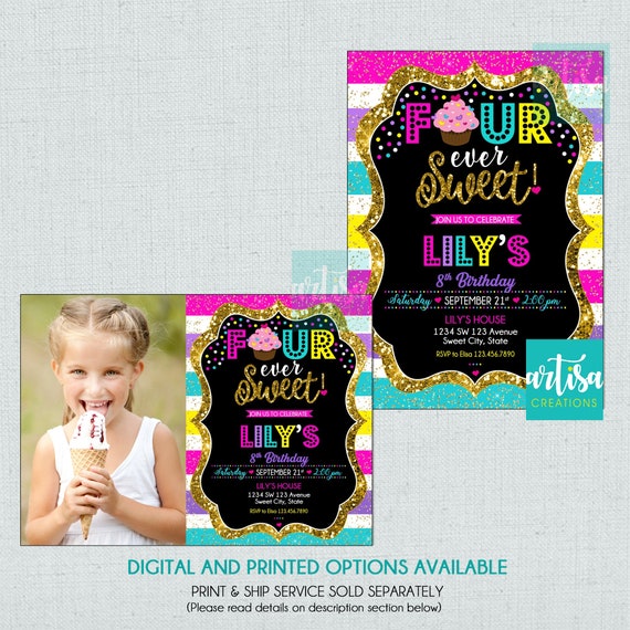 Four Ever Sweet Invitation Four Ever Sweet Birthday - Etsy