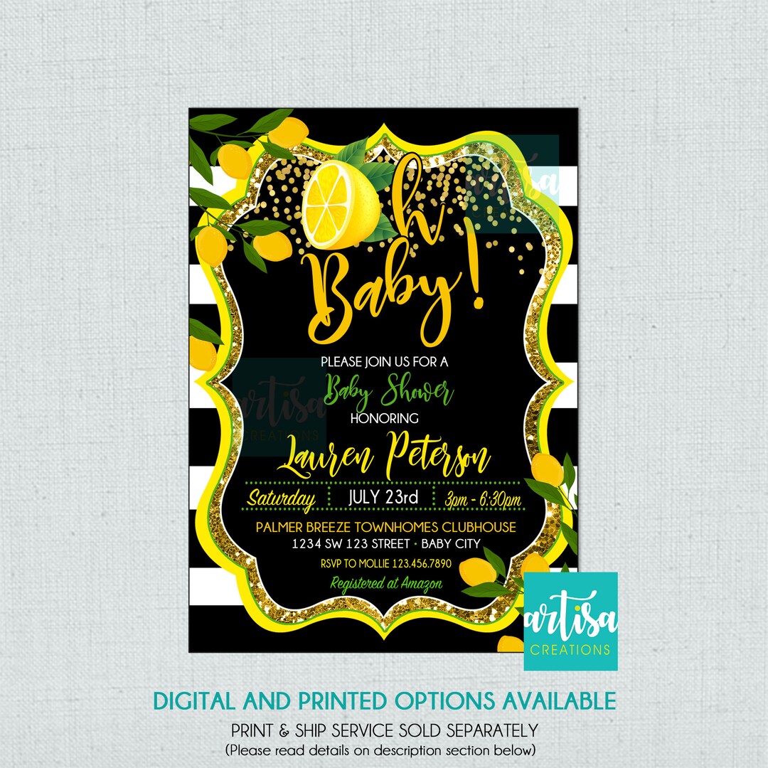 Lemon Baby Shower Invitation, Lime Baby Shower Invitation, Lemon New ...