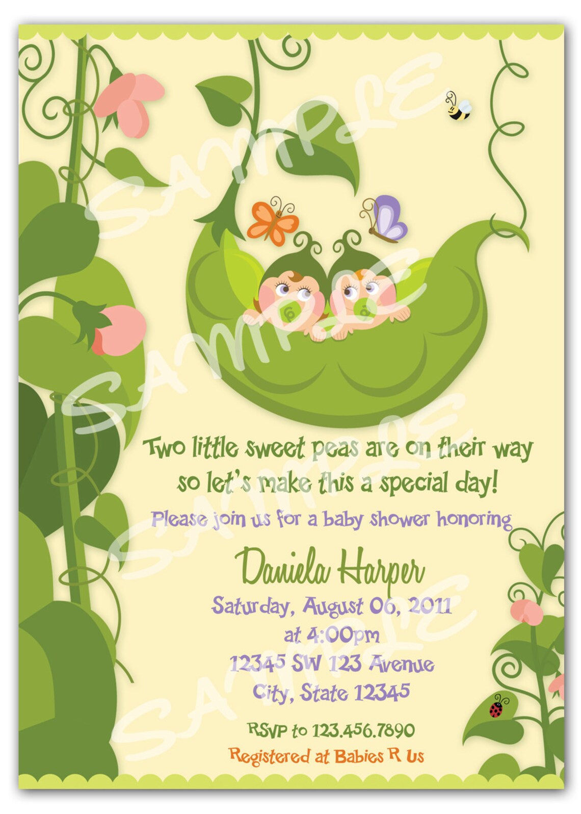 Pea in a Pod Invitation Two Peas in a Pod Invitation Three - Etsy