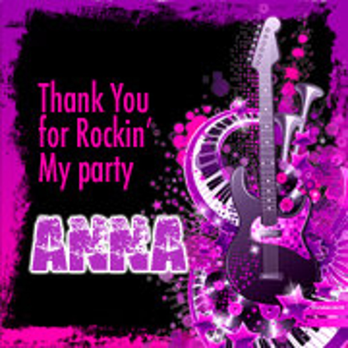 Rock Star Thank You Card Rock Girl Thank You Cards Guitar - Etsy UK