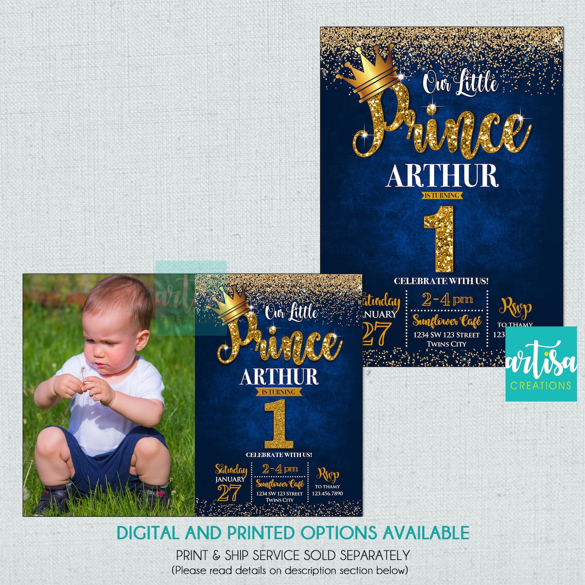 Prince Birthday Invitation, Prince Birthday Party Invitation, Prince ...