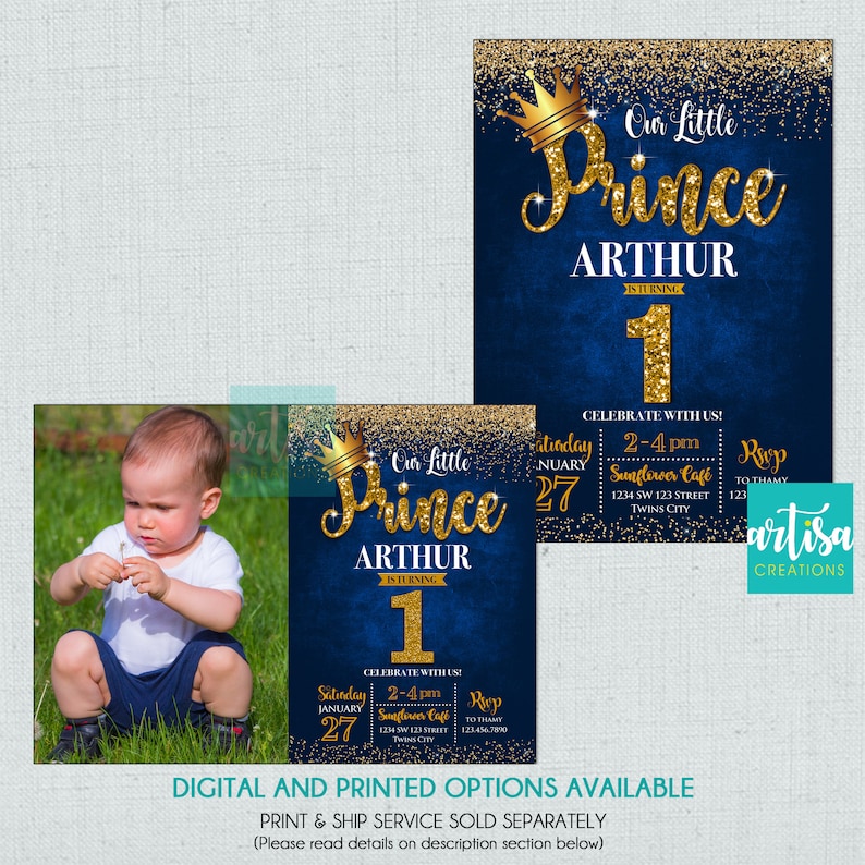 Prince Birthday Invitation, Prince Birthday Party Invitation, Prince ...