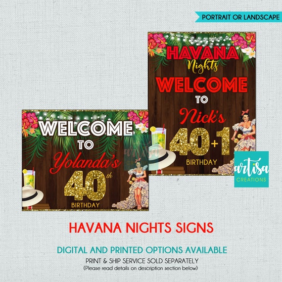 Havana Nights Welcome Sign Havana Nights Signs Havana Night | Etsy