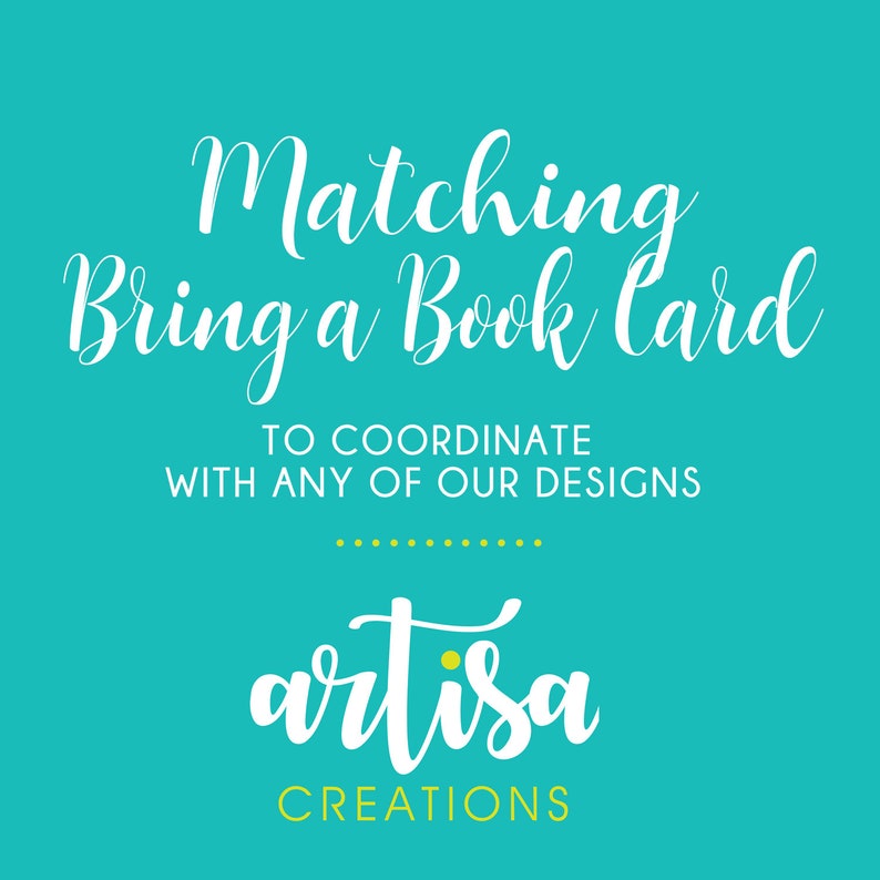 Bring a Book Instead of a Card, Bring a Book Insert, Made to Match Any ...