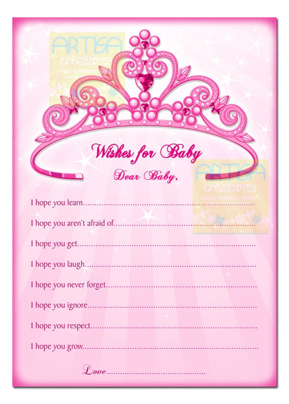 Printable Wishes For Baby Princess