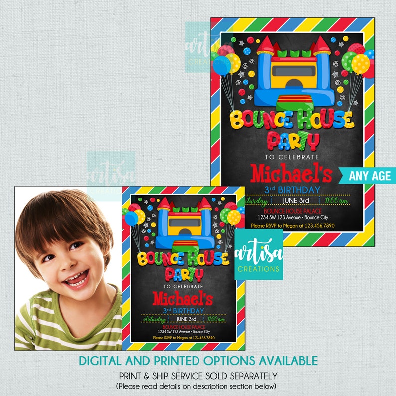 Bounce House Invitation Bounce House Birthday Party | Etsy