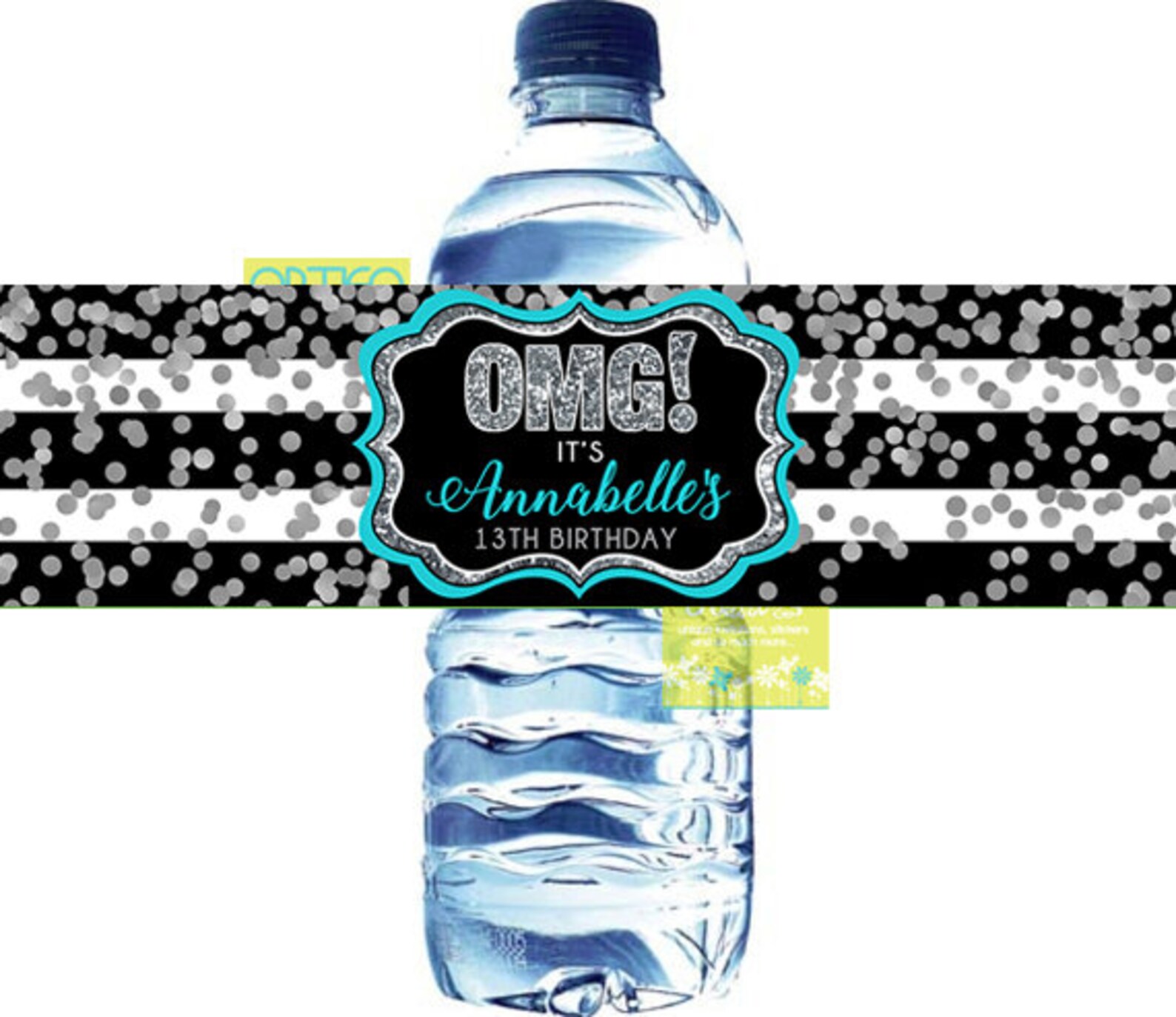 Tween to Teen Water Label Teal and Silver Water Label ANY - Etsy