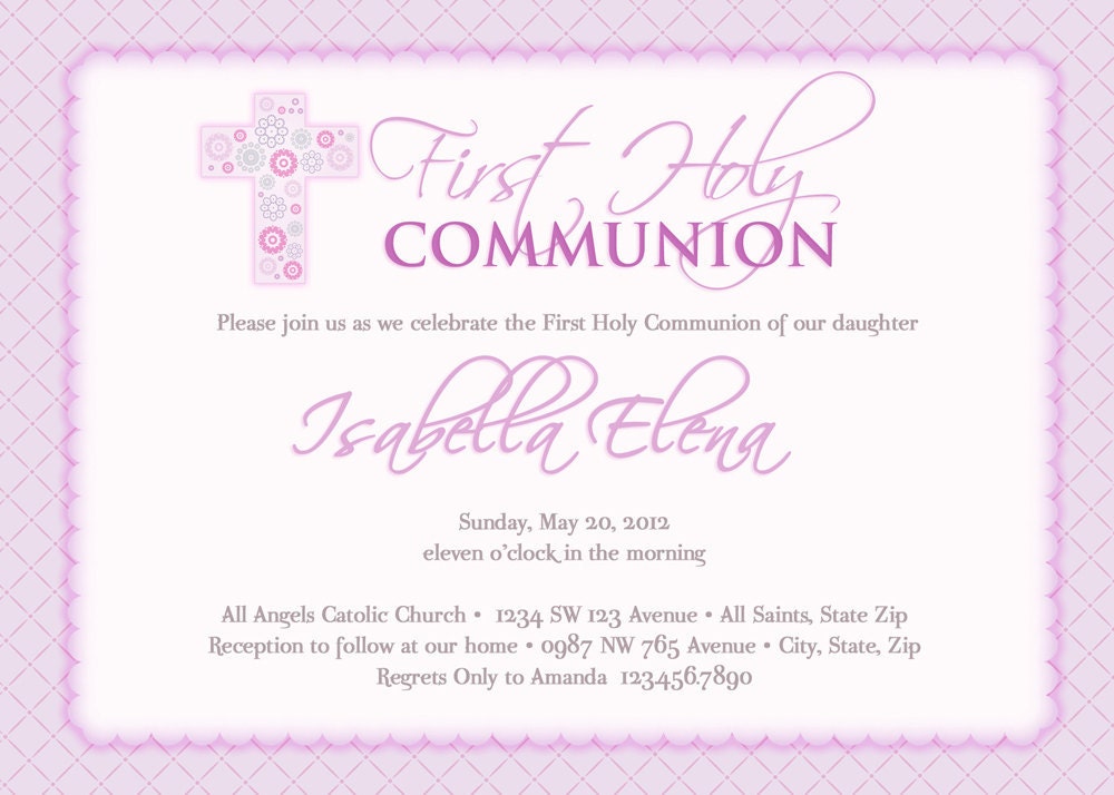 Girl's First Communion Invitations Communion Invitations | Etsy